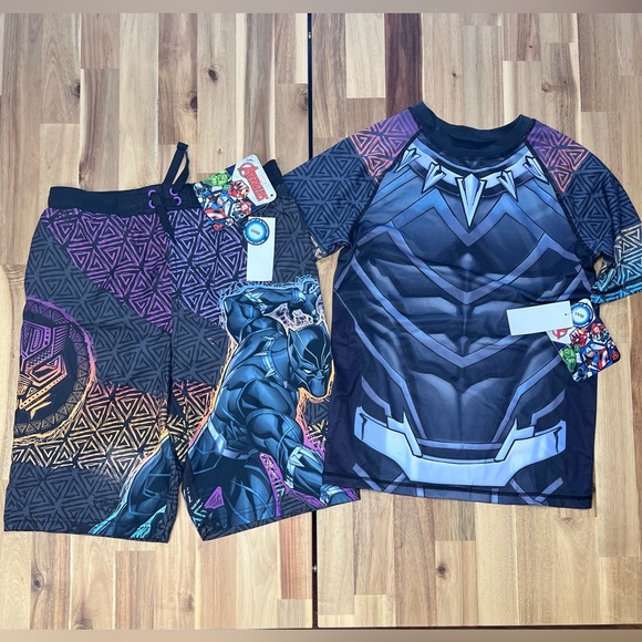 Marvel | Swim | Nwt Black Panther Swim Trunks Set | Poshmark